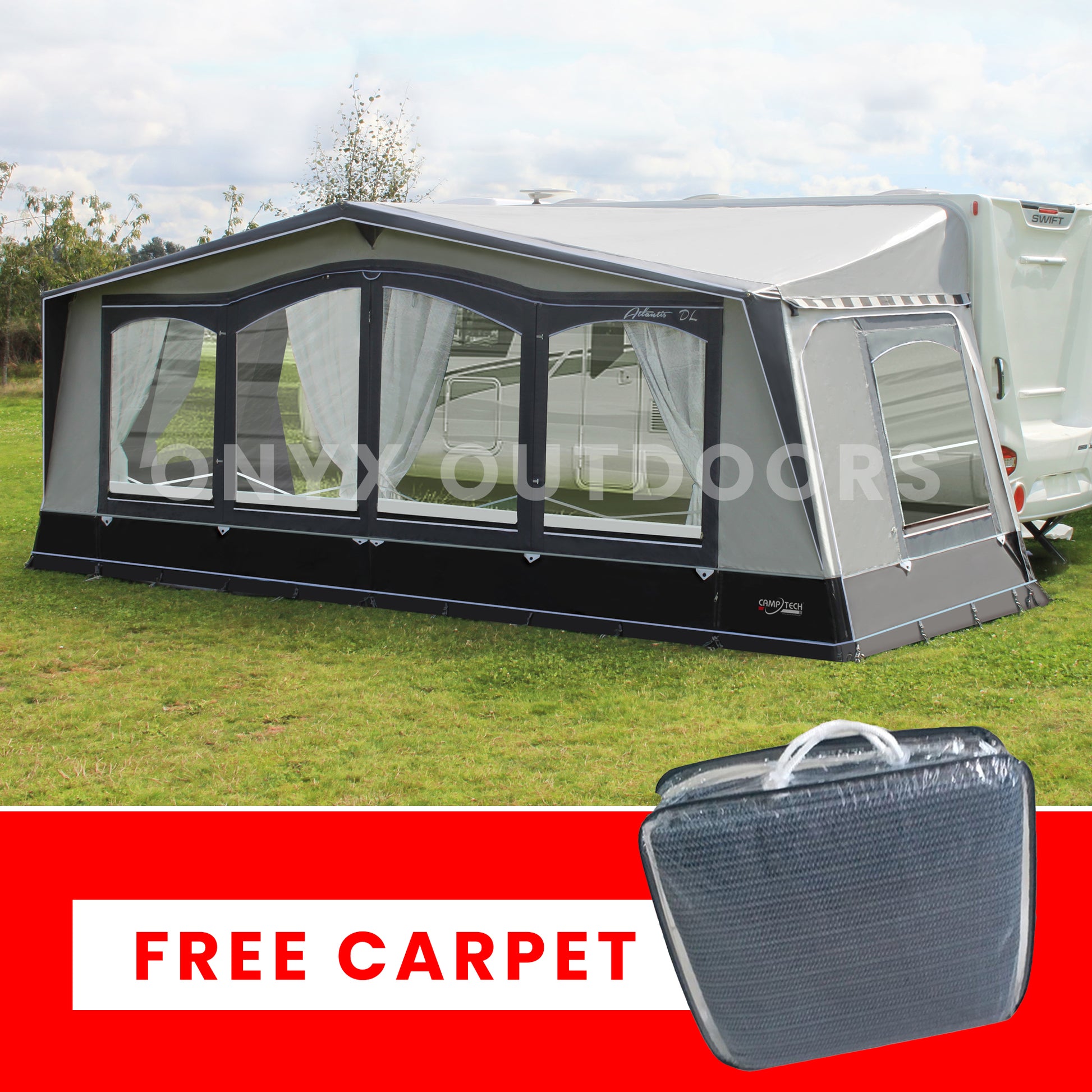 Camptech Atlantis DL Seasonal Traditional Full Caravan Awning FREE CAR ...