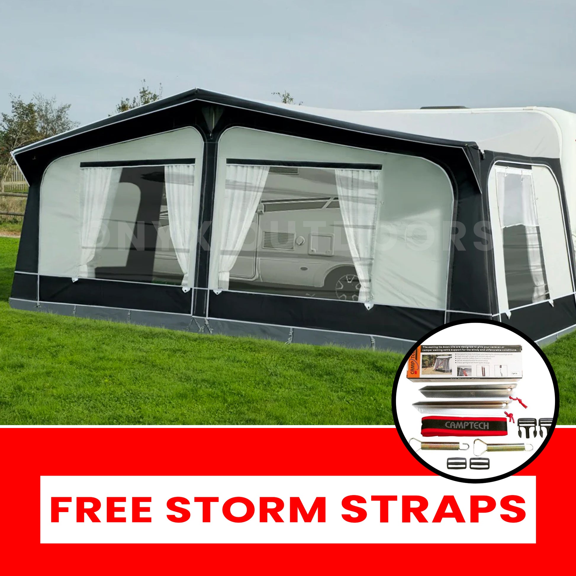 Camptech Cayman Touring Awning FREE STORM STRAPS INC – Onyx Outdoors